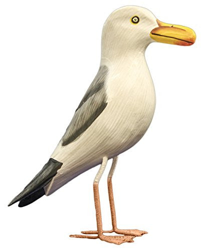 Nautical Decoration Hand Made Wooden Seagull Figurine, 10 Inches Tall ...