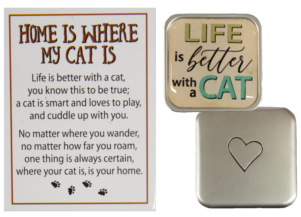 Cat Lovers Home Is Where The Cat Is Pocket Charm w/ Story Card ...
