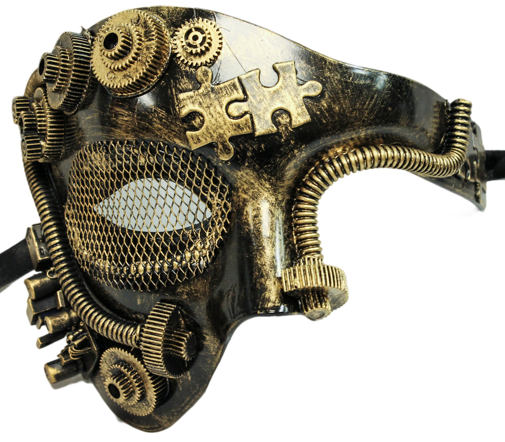 Steampunk Gold Phantom Half Plaster Mask (75991) – LindasGifts