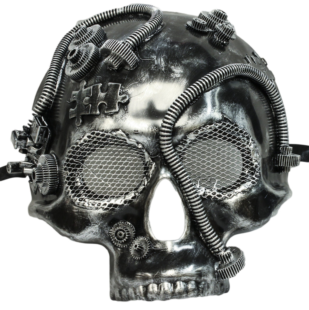Steampunk Silver Skull Plaster Mask (75995) – LindasGifts